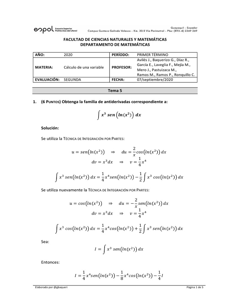 Antiderivadas (Ejercicios Resueltos) | PDF