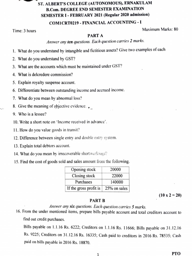 1st Sem QP 2021 | PDF | Guarantee | Financial Services