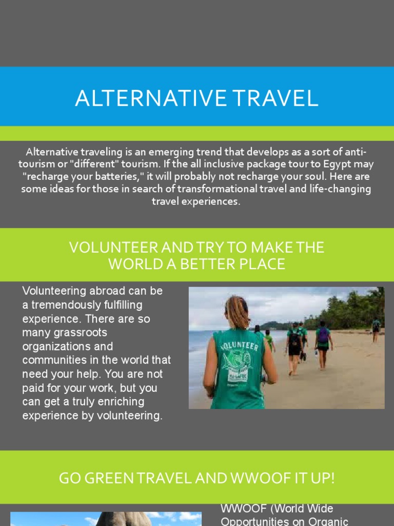 Alternative Travel | PDF | Tourism