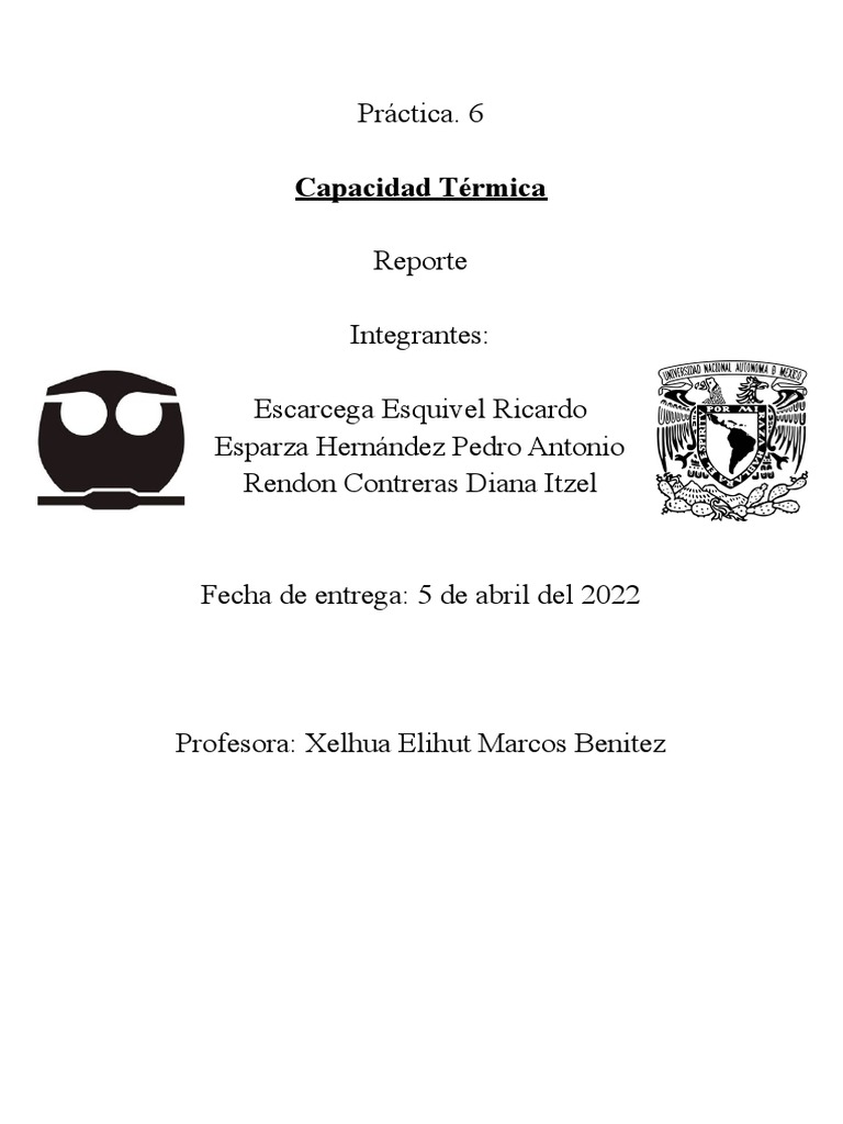 Capacidad Térmica en Metales y Agua | PDF | Calor | Capacidad calorífica