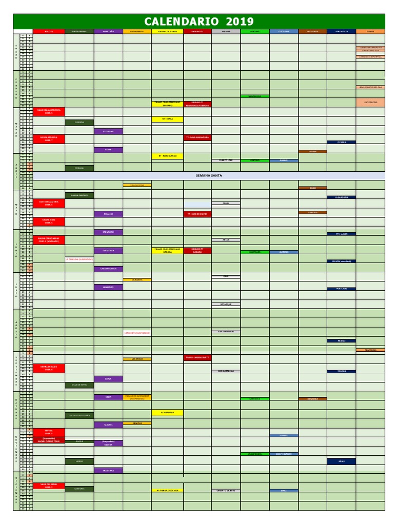 Calendario 2019 | PDF