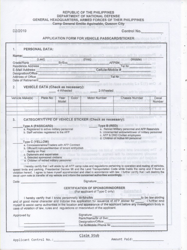 Decal Form | PDF