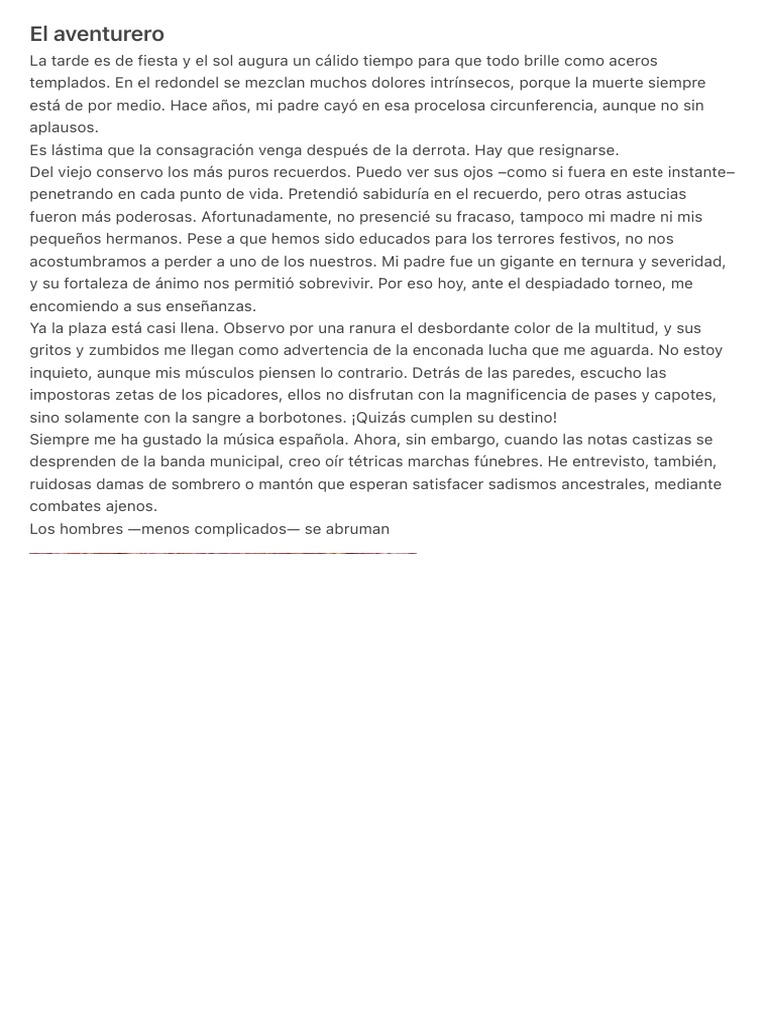 El Aventurero | PDF