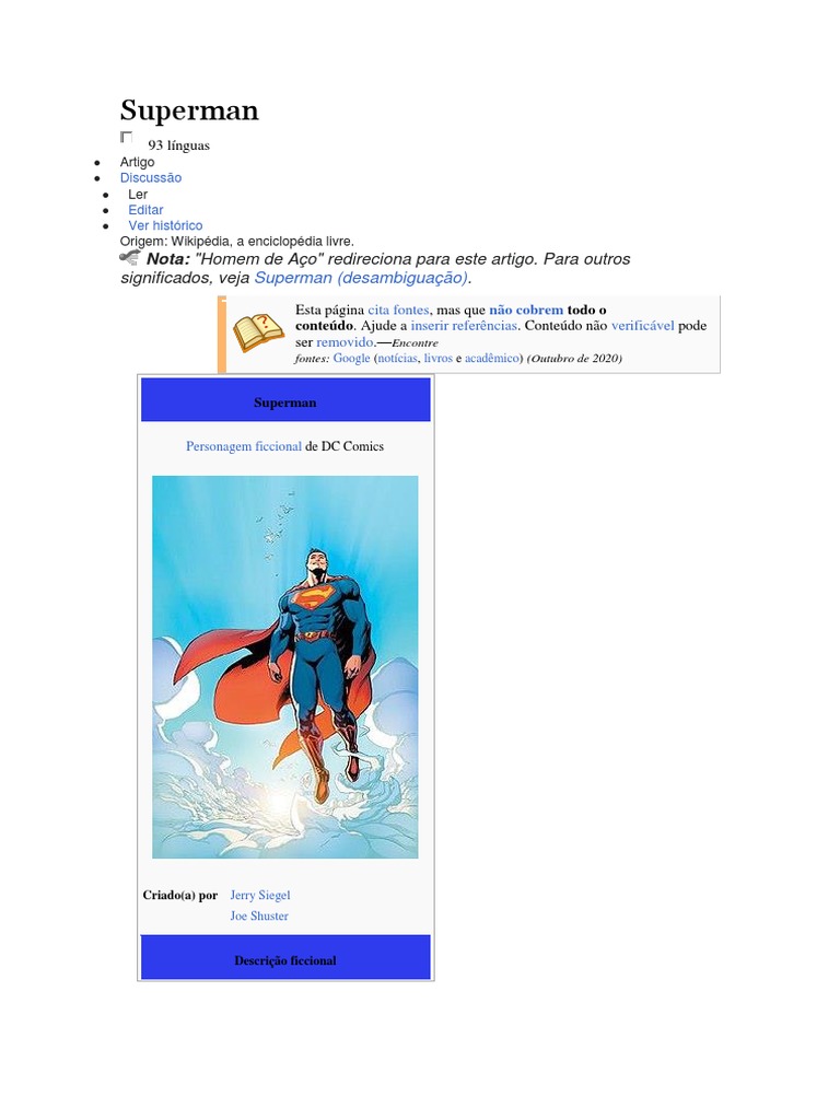 Superman | PDF | Super-Homem | Quadrinhos