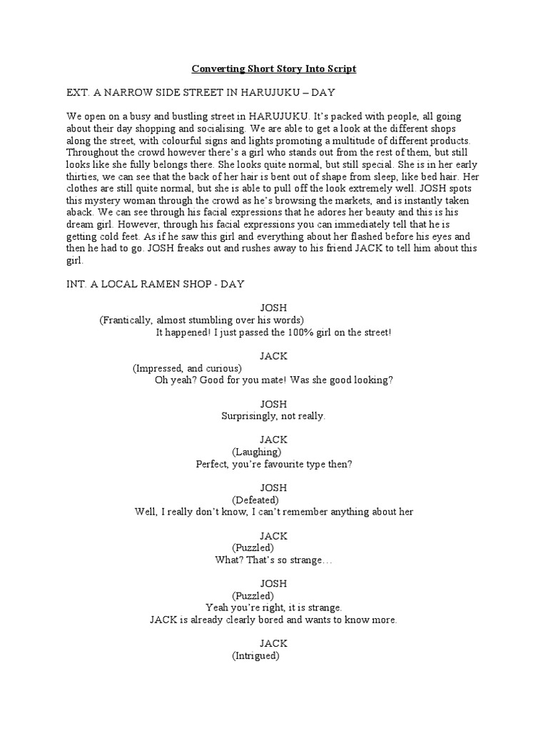 Converting Short Story Into Script | PDF