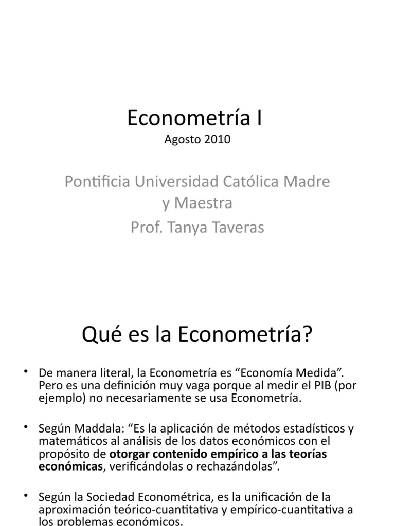Clase 1 | PDF | Econometría | Teoría