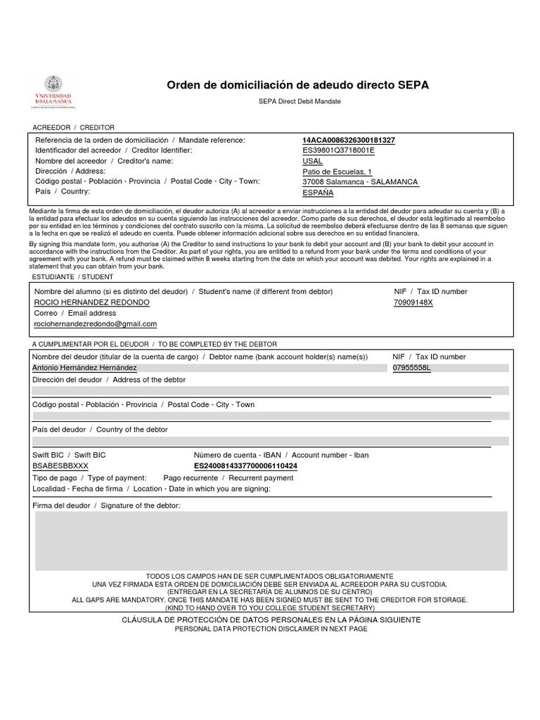 Mandato Sepa | PDF