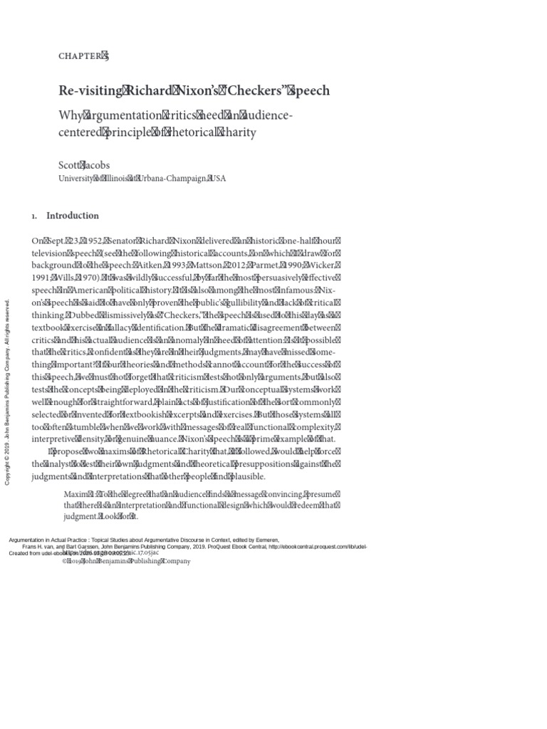 Revisiting Richard Nixon's Checkers Speech | PDF