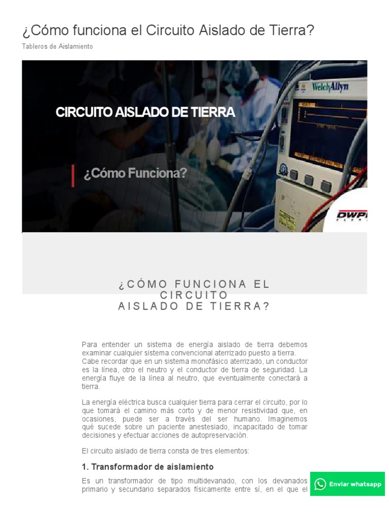 Como Funciona El Circuito Aislado de Tierra Dwppon Post Glover LifeLink ...