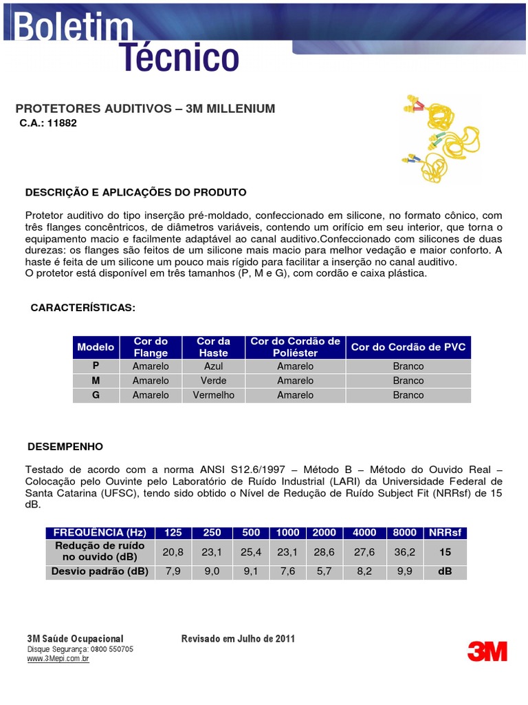 Boletim Técnico 3m Millenium 11882 2011 | PDF | Ciências da Saúde