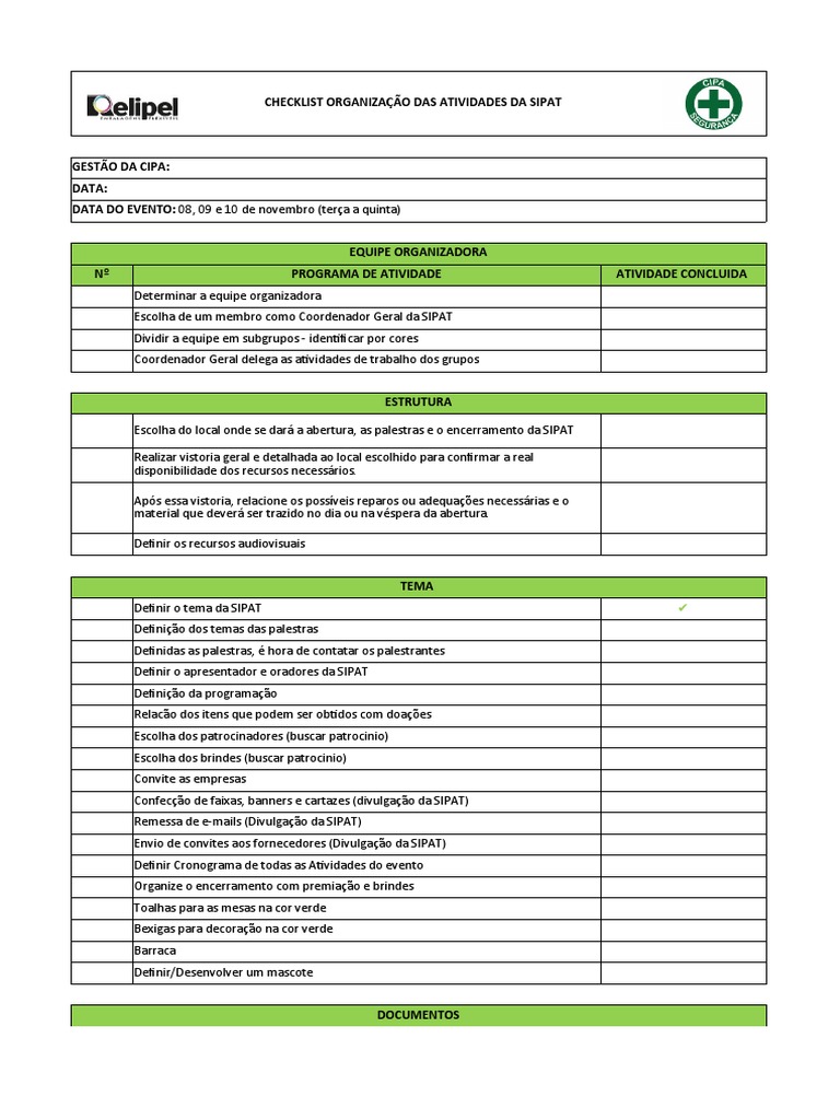 Check List Sipat - 2022 | PDF