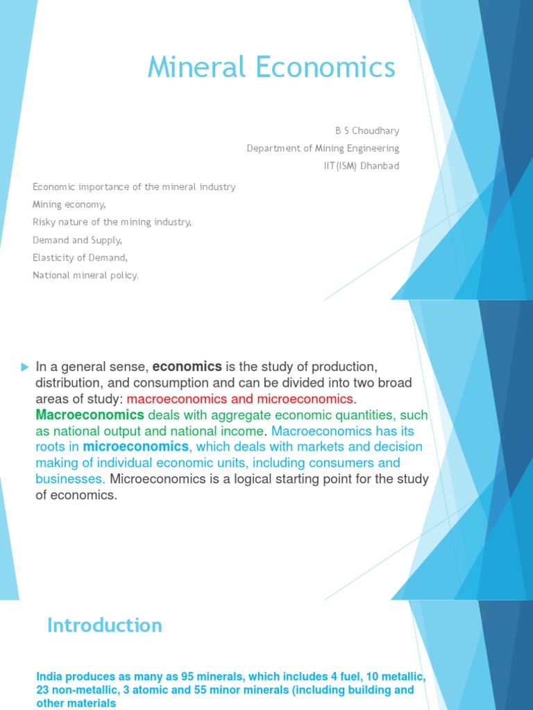 Introduction To Mineral Economics. | PDF