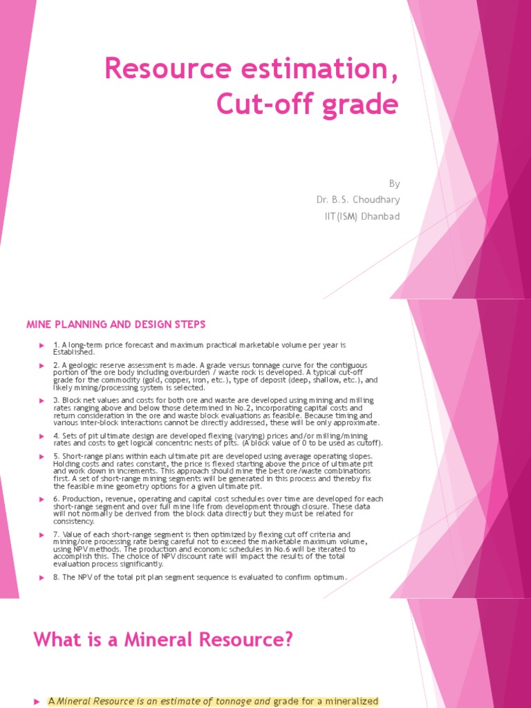 Resource Estimation | PDF | Mining | Area