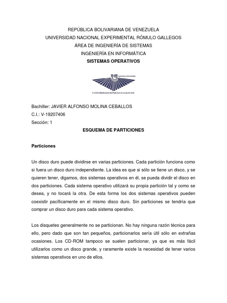 Esquemas de Particiones en Discos Duros | PDF | Ingeniería Informática ...