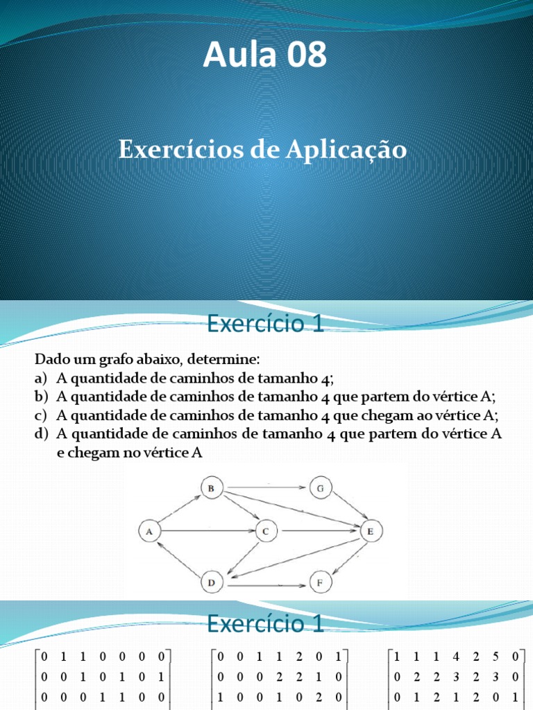 Aula 08 - Teoria Dos Grafos | PDF | Teoria dos Gráficos | Ciência da ...