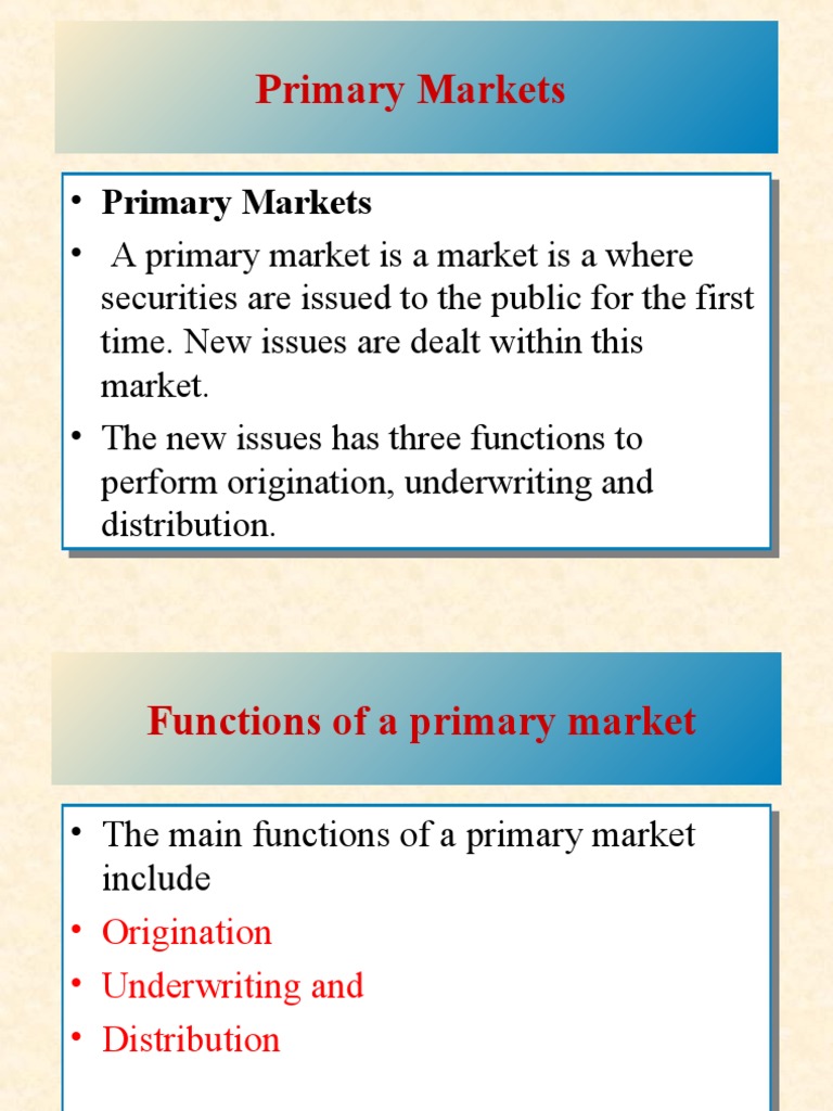 Primary Market | PDF | Initial Public Offering | Securities (Finance)