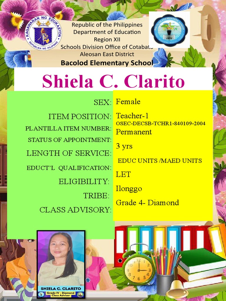 Teachers Profile 2022 2023 | PDF | Philippines