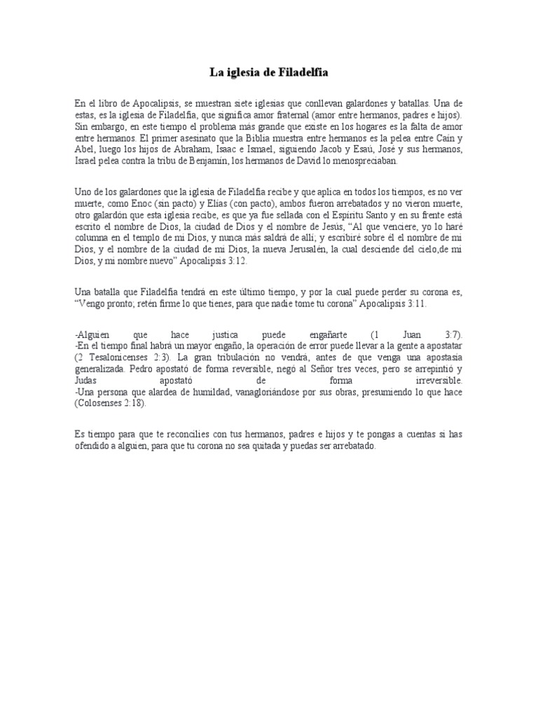 La Iglesia de Filadelfia | PDF