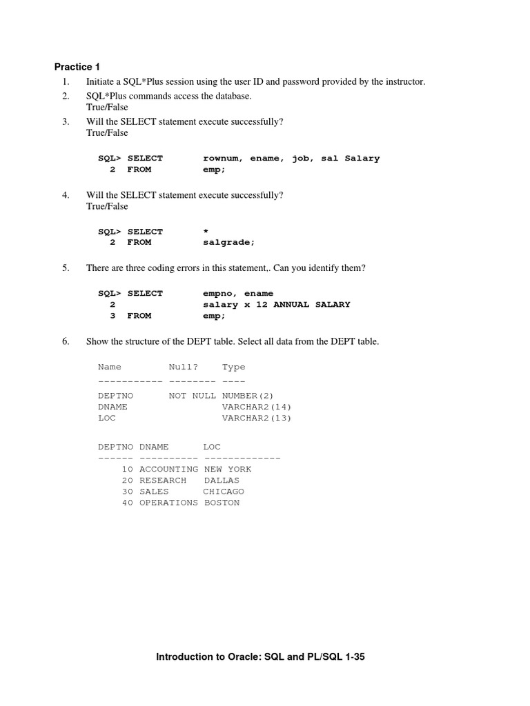 SQL - EJ - Oracle - Tema - 01-Escritura Básica de Sentencias SQL | PDF | Sql | Software Engineering