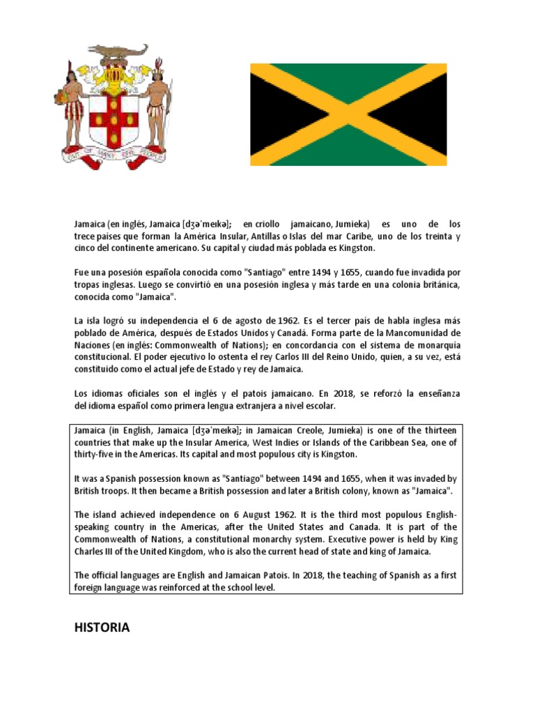 Información y historia de Jamaica | PDF | Ciencias sociales