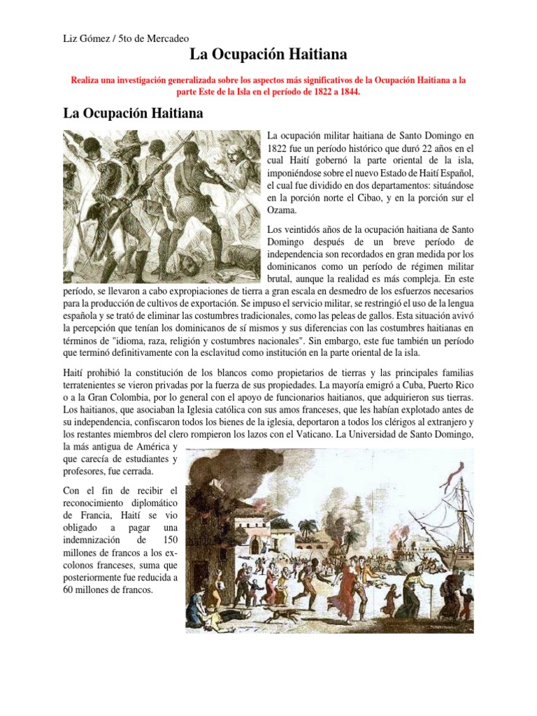 La Ocupacion Haitiana | PDF
