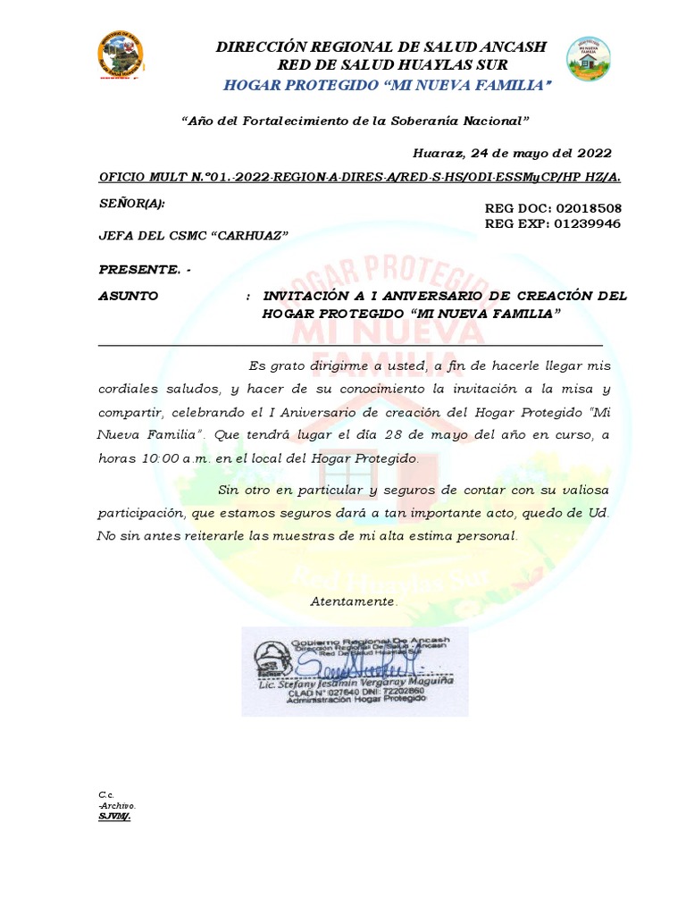 Invitación a Misa de Aniversario | PDF