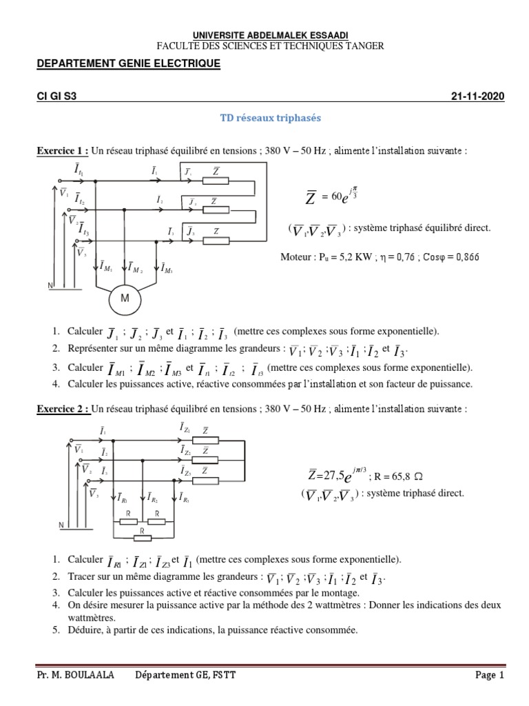 TD Réseaux Triphasés: V I I I | PDF | Transformateur électrique | Puissance (physique)