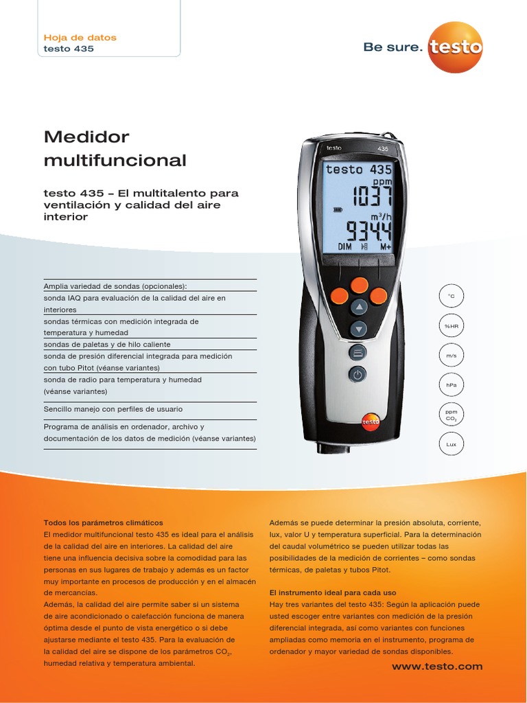 Testo 435 Catlogo | PDF | Medición | Calibración