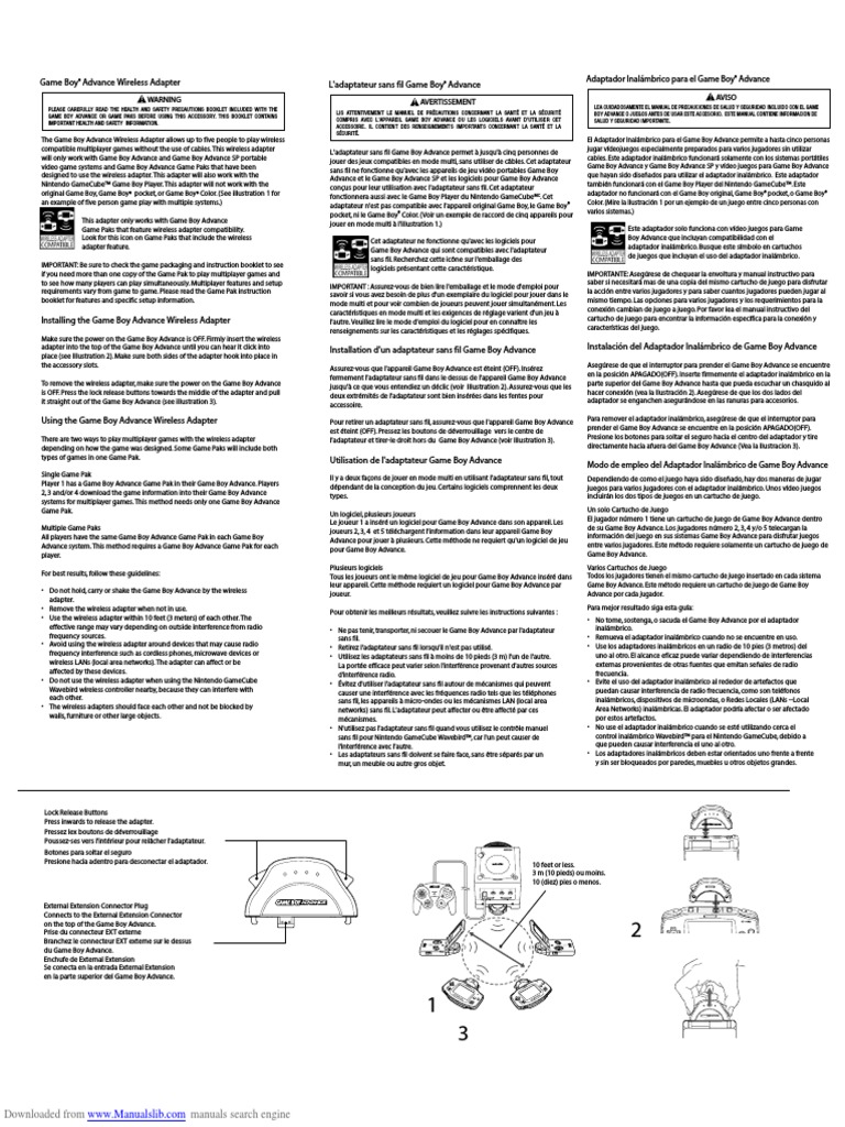 Game Boy Advance Wireless Adapter | PDF | Nintendo | Portable Electronics