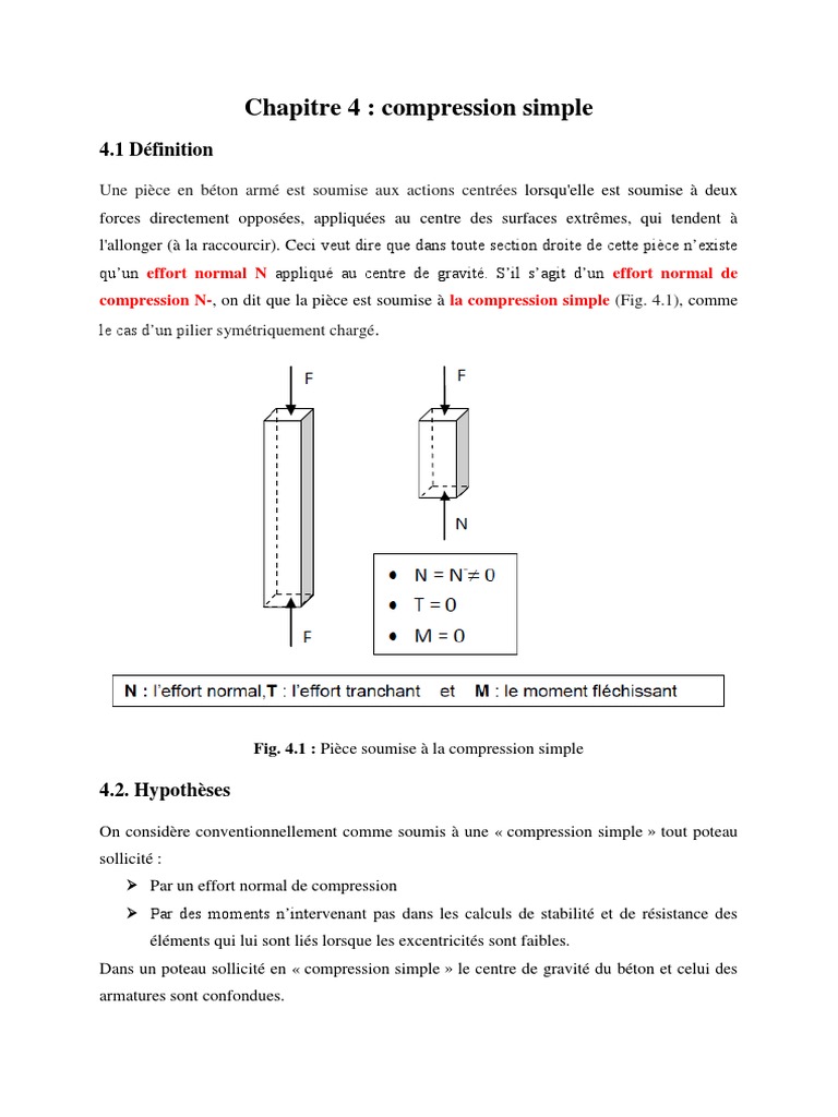 Chapitre 4 Compression Simple | PDF | Flambage | Béton armé