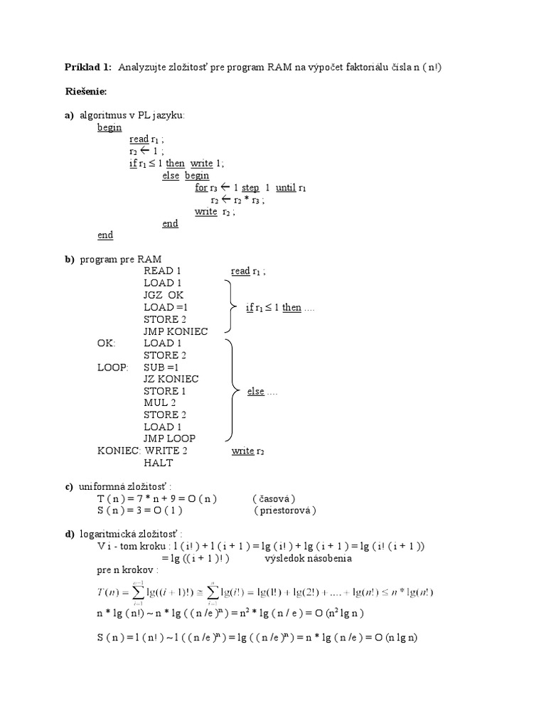 Zlozitost - Priklady - Z - Programovacej - Techniky - Zadania-Seminarky - SK - Kópia | PDF