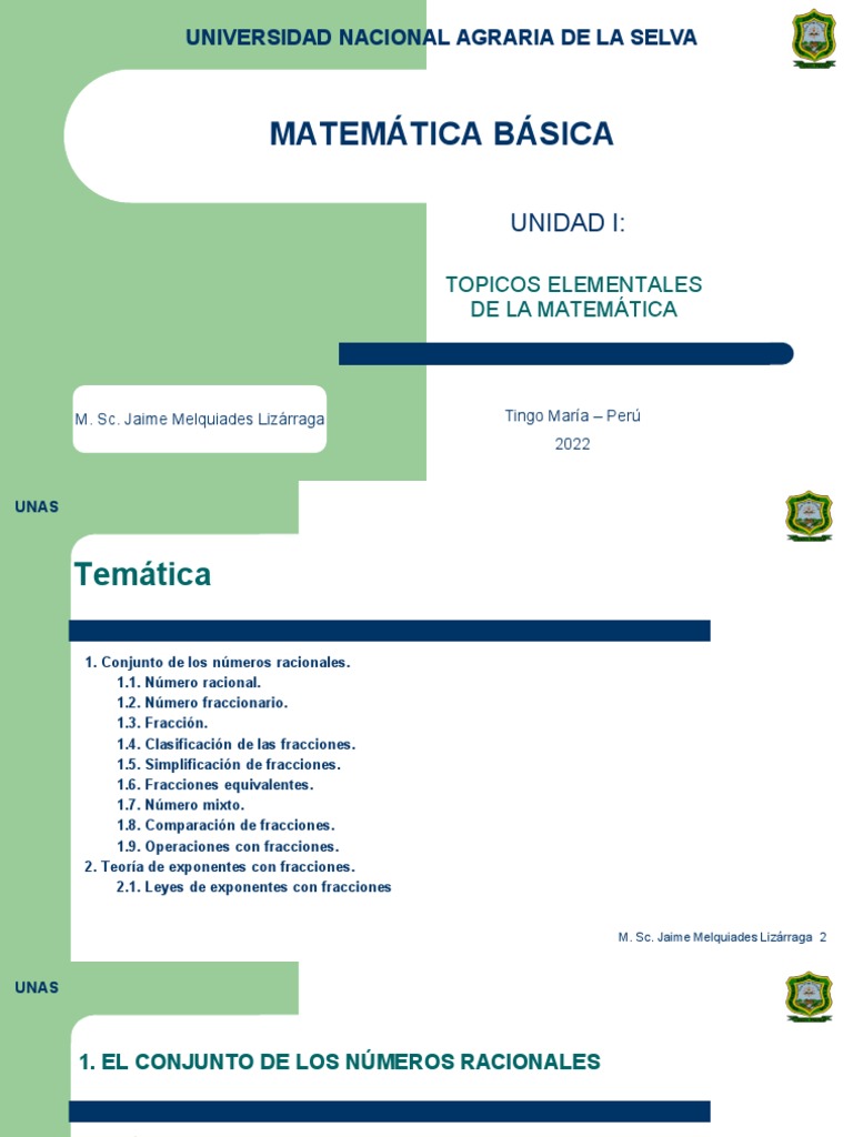 Sesión 1 - Topicos Elementales de La Matemática | PDF | Número racional ...