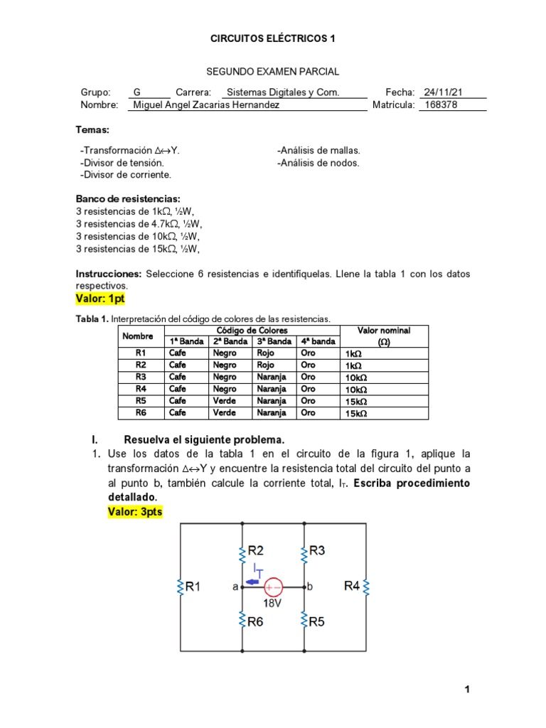Examen Parcial 2 | PDF | Resistencia Eléctrica y Conductancia ... Examen Parcial 2 | PDF | Resistencia Eléctrica y Conductancia ...