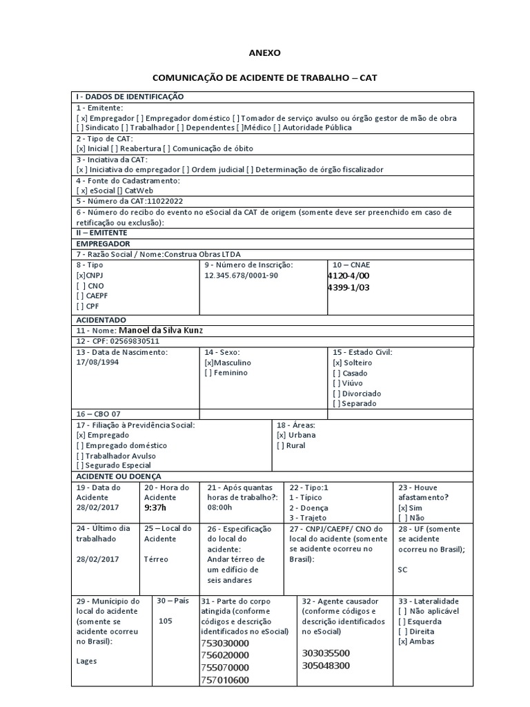 Abertura de Cat Ac 1 | PDF | Causas de morte