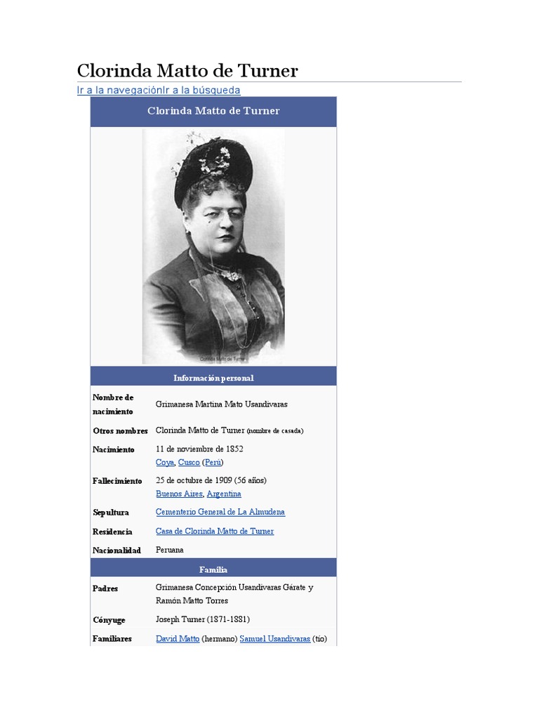 Clorinda Matto de Turner | PDF | Perú