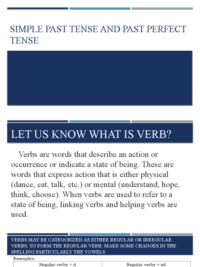 Simple Past Tense | PDF | Grammatical Tense | Verb