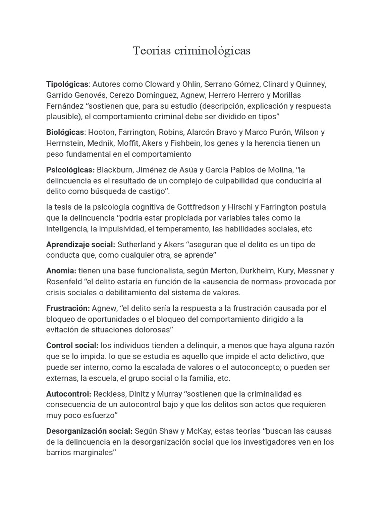 Tema 1 Modulo 2 Teorias Crminol. | Descargar gratis PDF | Paradigma | Criminología