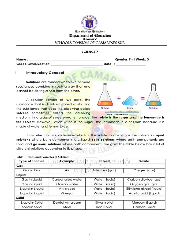 Understanding Solutions in Science 7 | PDF | Mixture | Water