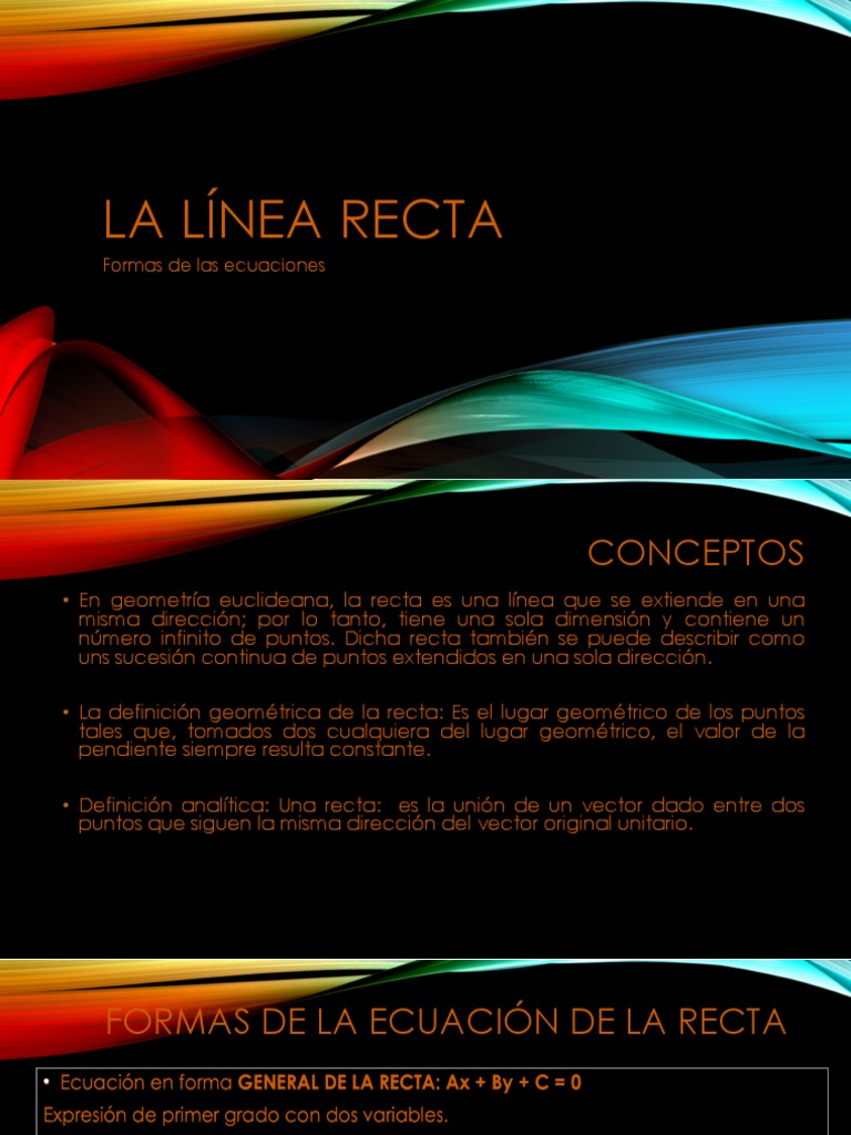 Ecuaciones de la Línea Recta | PDF | Línea (geometría) | Pendiente