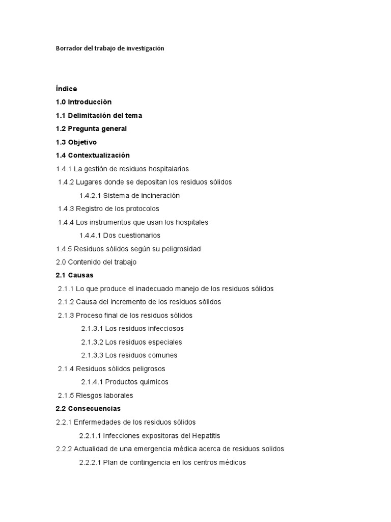 Individuo 2 | PDF | Residuos | Hospital