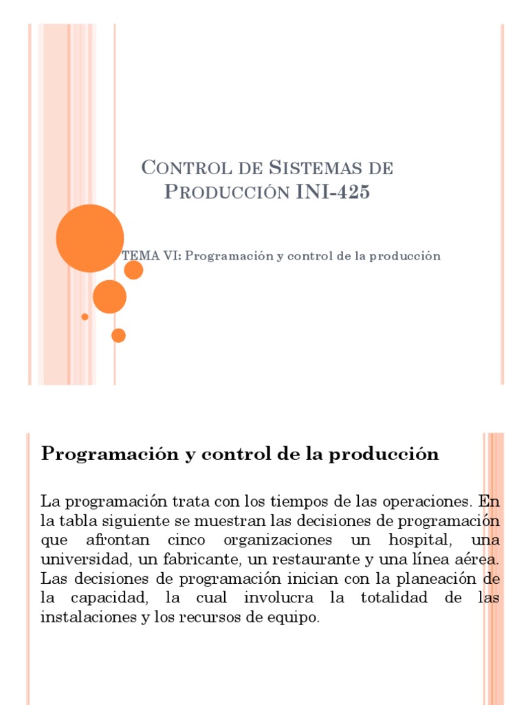 Programación y Control de Producción | PDF | Programación de ...