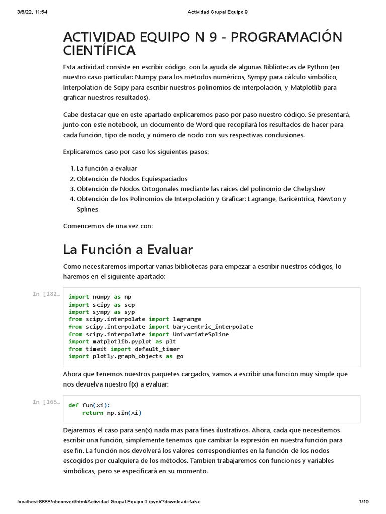 Interpolación numérica de funciones con Python | PDF | Spline ...