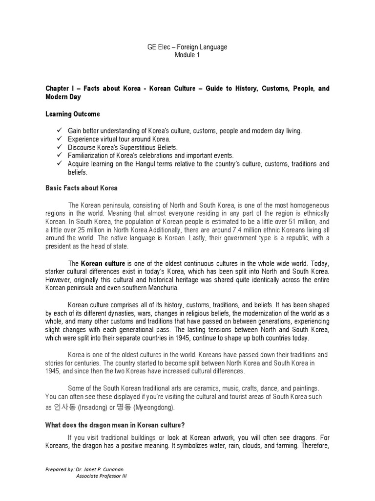 Module 1 Korea Facts | PDF | Korean Cuisine