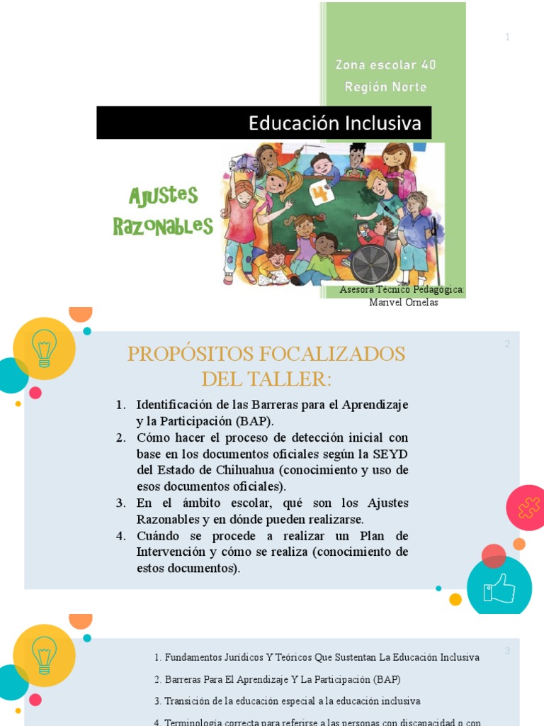 Educación Inclusiva, Ajustes Razonables | PDF | Aprendizaje | Plan de ...
