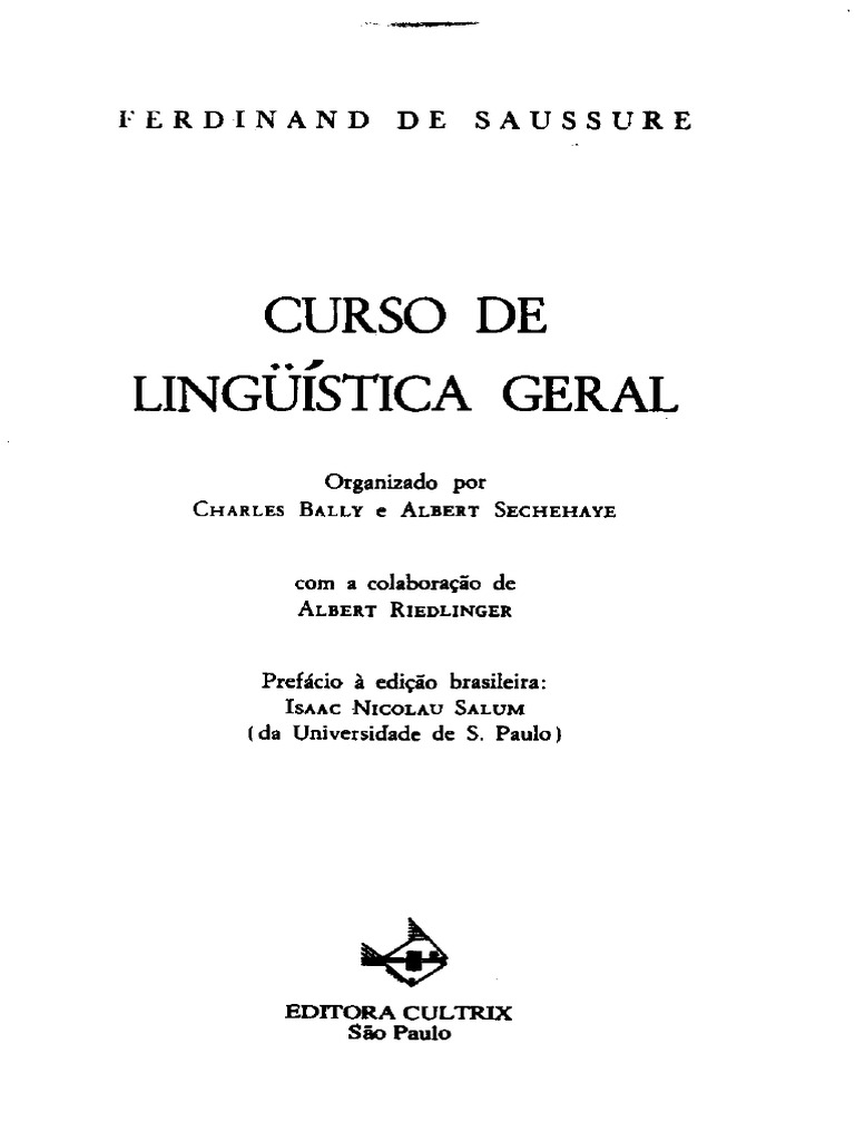 Saussure - Curso de Linguistica Geral | PDF