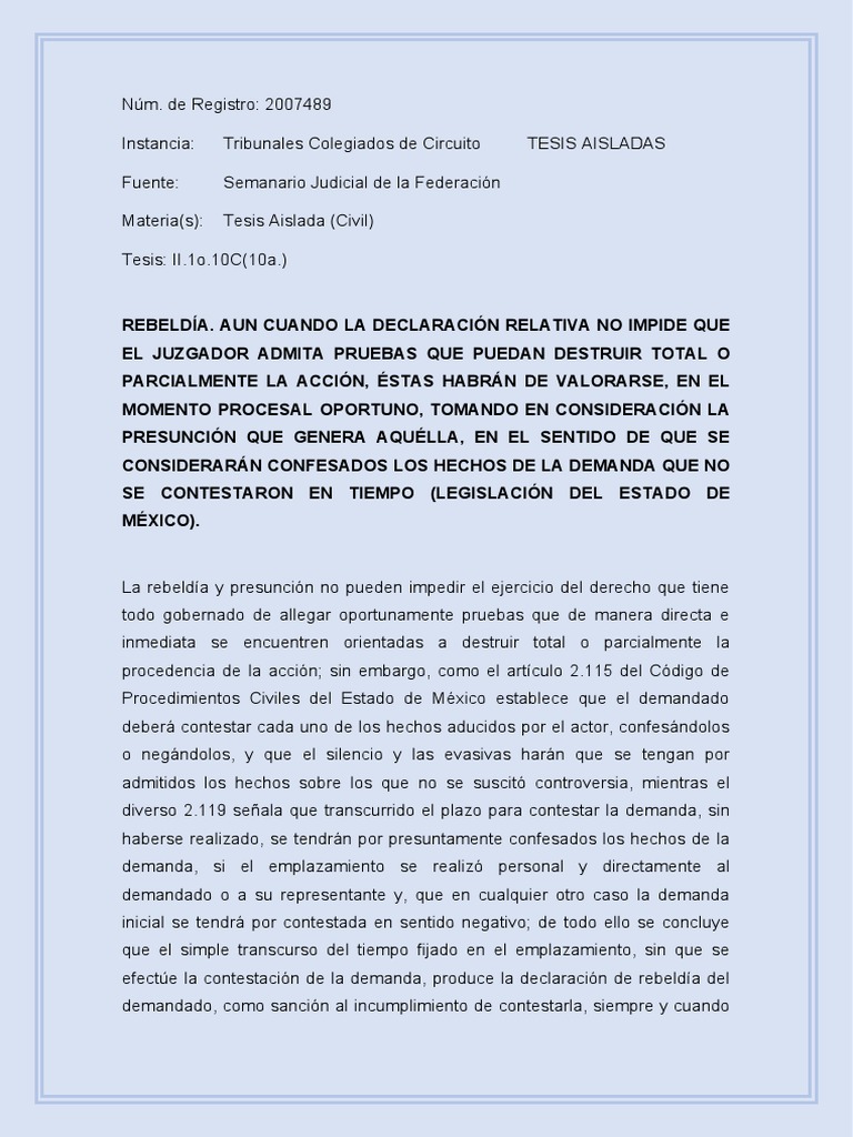 Participación Activa Del Demandado | PDF | Demanda judicial | Ley procesal