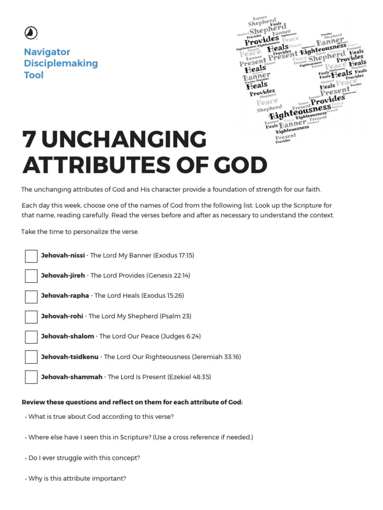 7 Unchanging Attributes of God | PDF | God | Theology