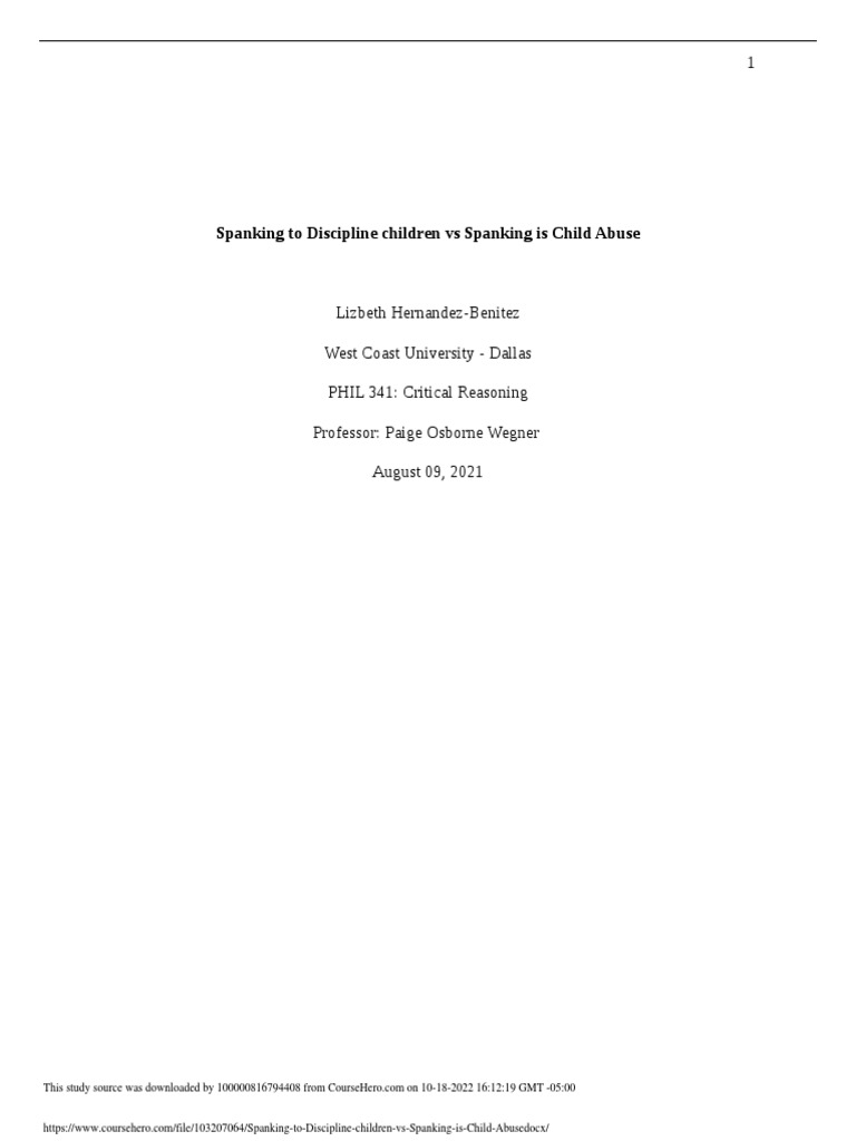 Spanking: Discipline or Abuse Debate | PDF | Spanking | Inductive Reasoning