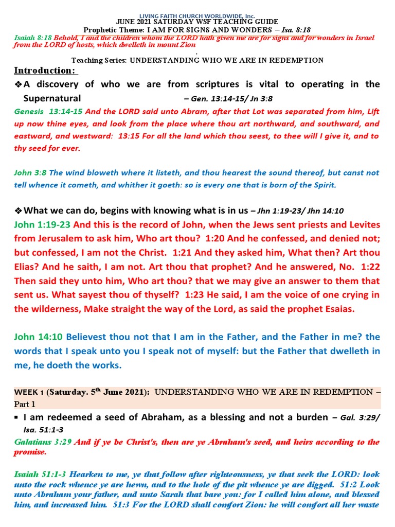 Understanding Our Redemptive Identity: A 4-Part Teaching Series on Who We Are in Christ | PDF ...