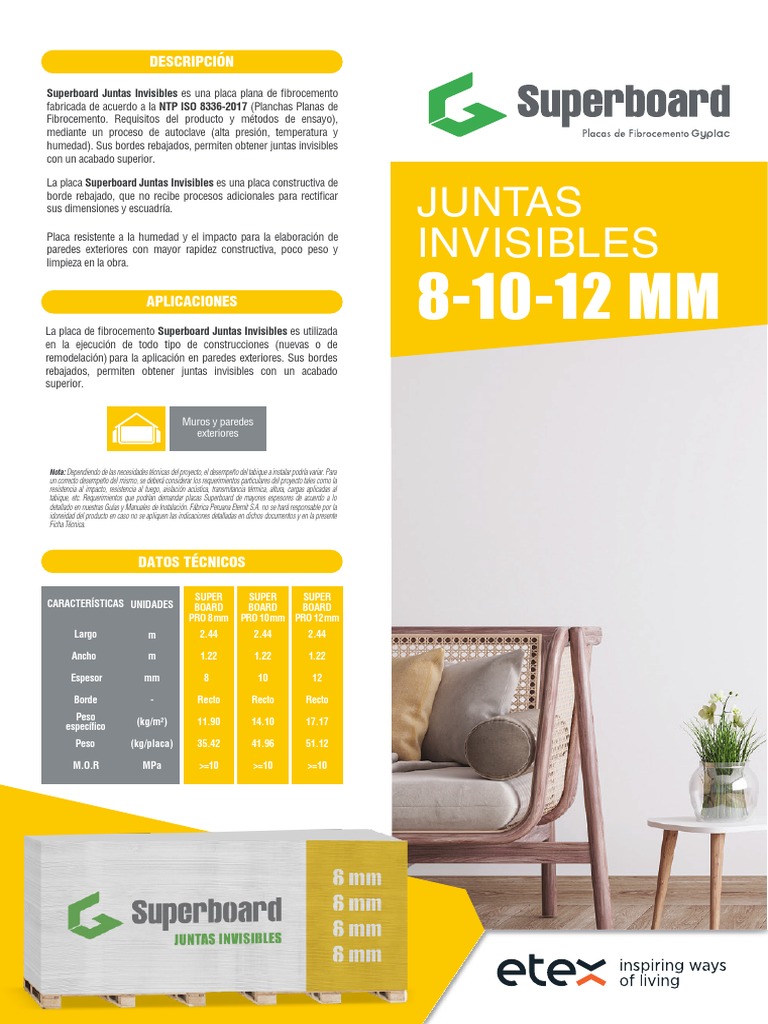 Ficha Tecnica Superboard Juntas Invisibles 8 10 y 12mm | PDF